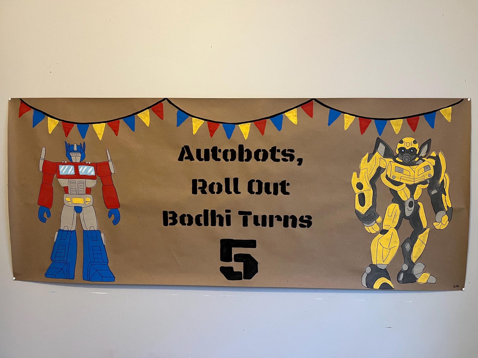 Transformers Autobots Roll Out Hand Painted Birthday Banner - Etsy
