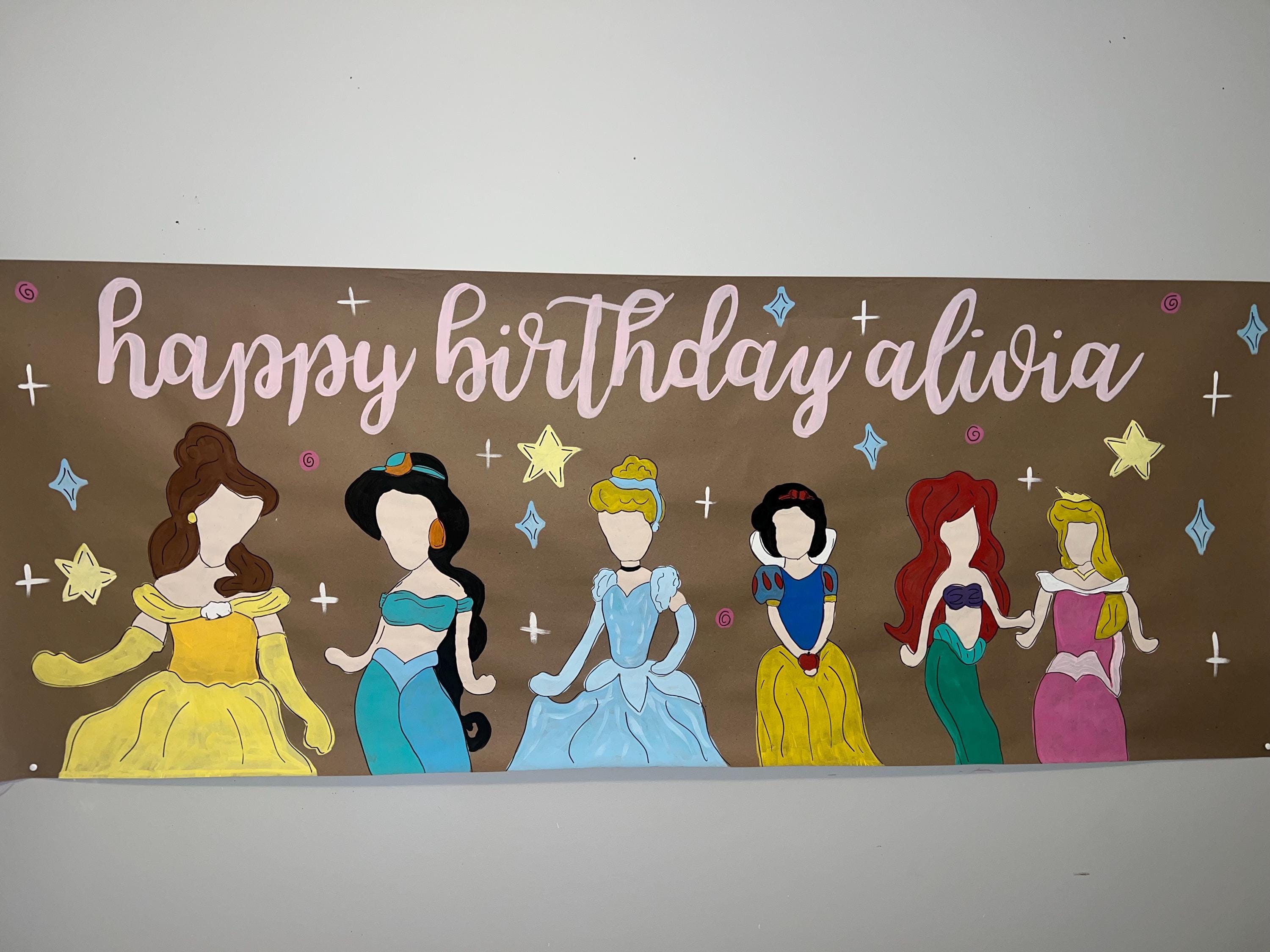 Princess Birthday Hand Painted Banner - Etsy