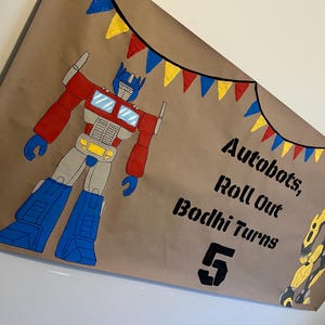 Transformers Autobots Roll Out Hand Painted Birthday Banner - Etsy