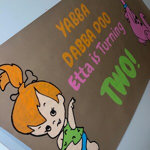 Yabba Dabba Doo Hand Painted Banner - Etsy
