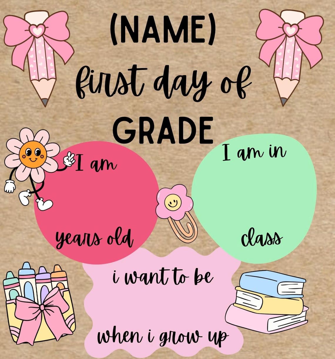 Back to School Custom Painted Banner (girls) - Etsy