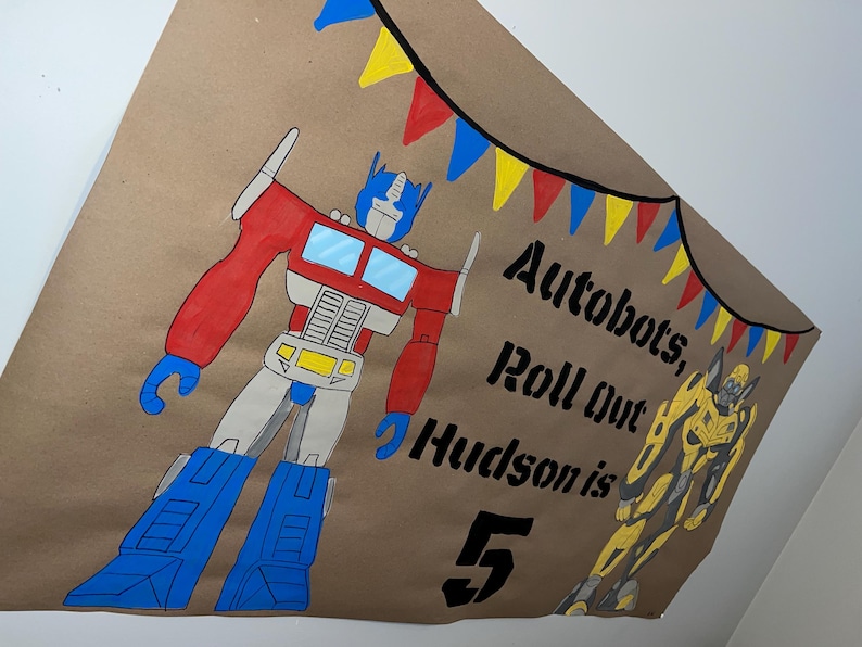 Transformers Autobots Roll Out Hand Painted Birthday Banner - Etsy