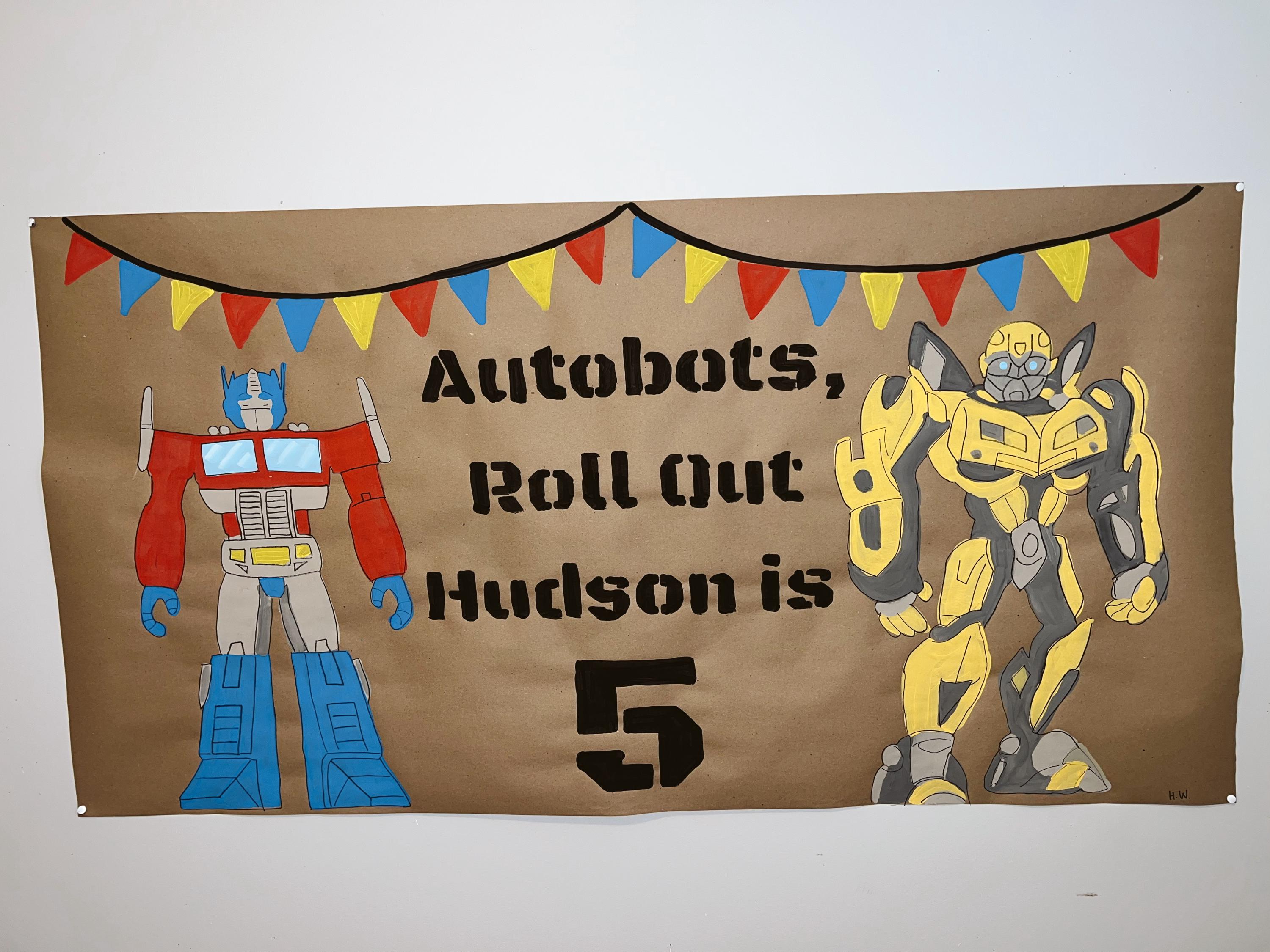 Transformers Autobots Roll Out Hand Painted Birthday Banner - Etsy