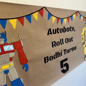 Transformers Autobots Roll Out Hand Painted Birthday Banner - Etsy