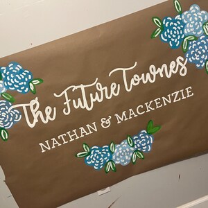 Blue Hydrangea Bridal Shower Hand Painted Banner - Etsy
