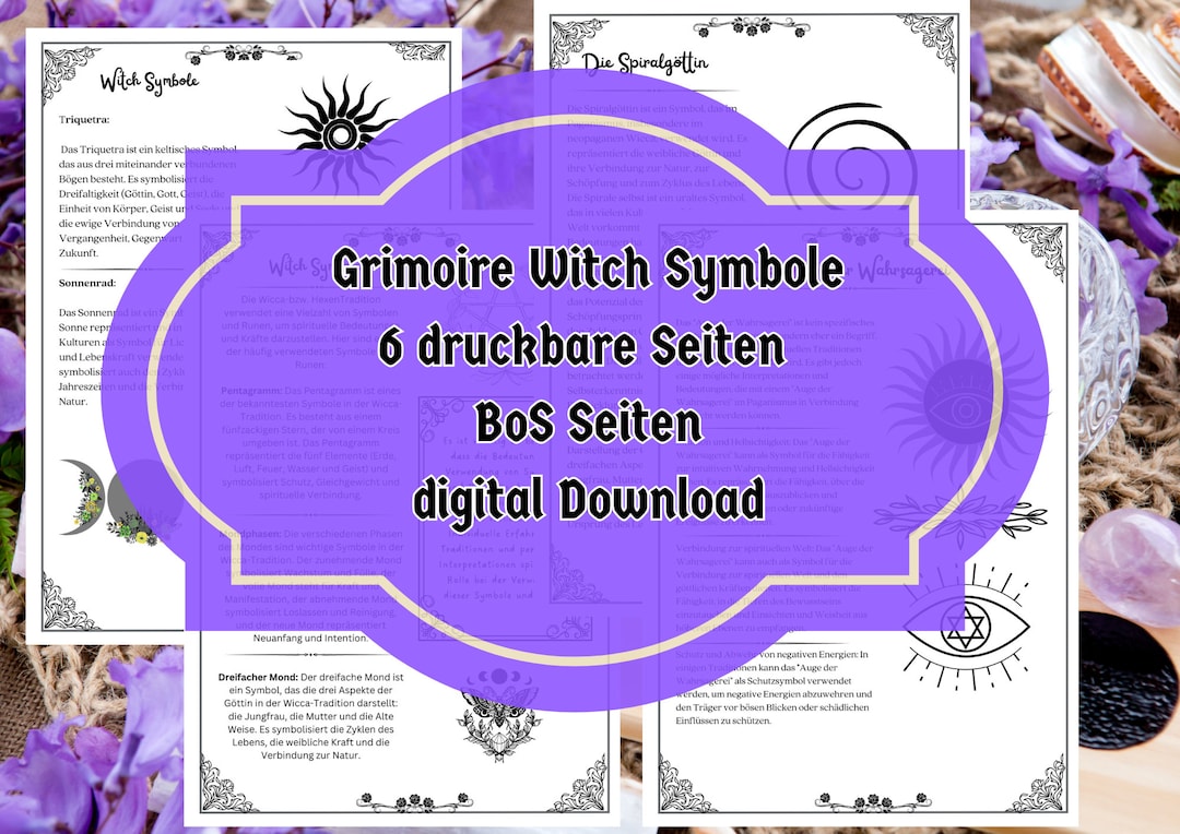 Bos Pages Witch Symbols / Magic / Book of Shadows / Digital Download ...