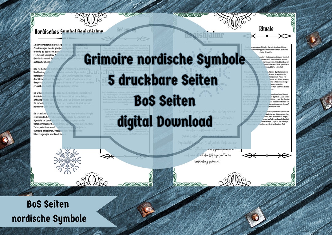 Bos Pages Norse Symbols / Magick / Book of Shadows / Digital Download ...