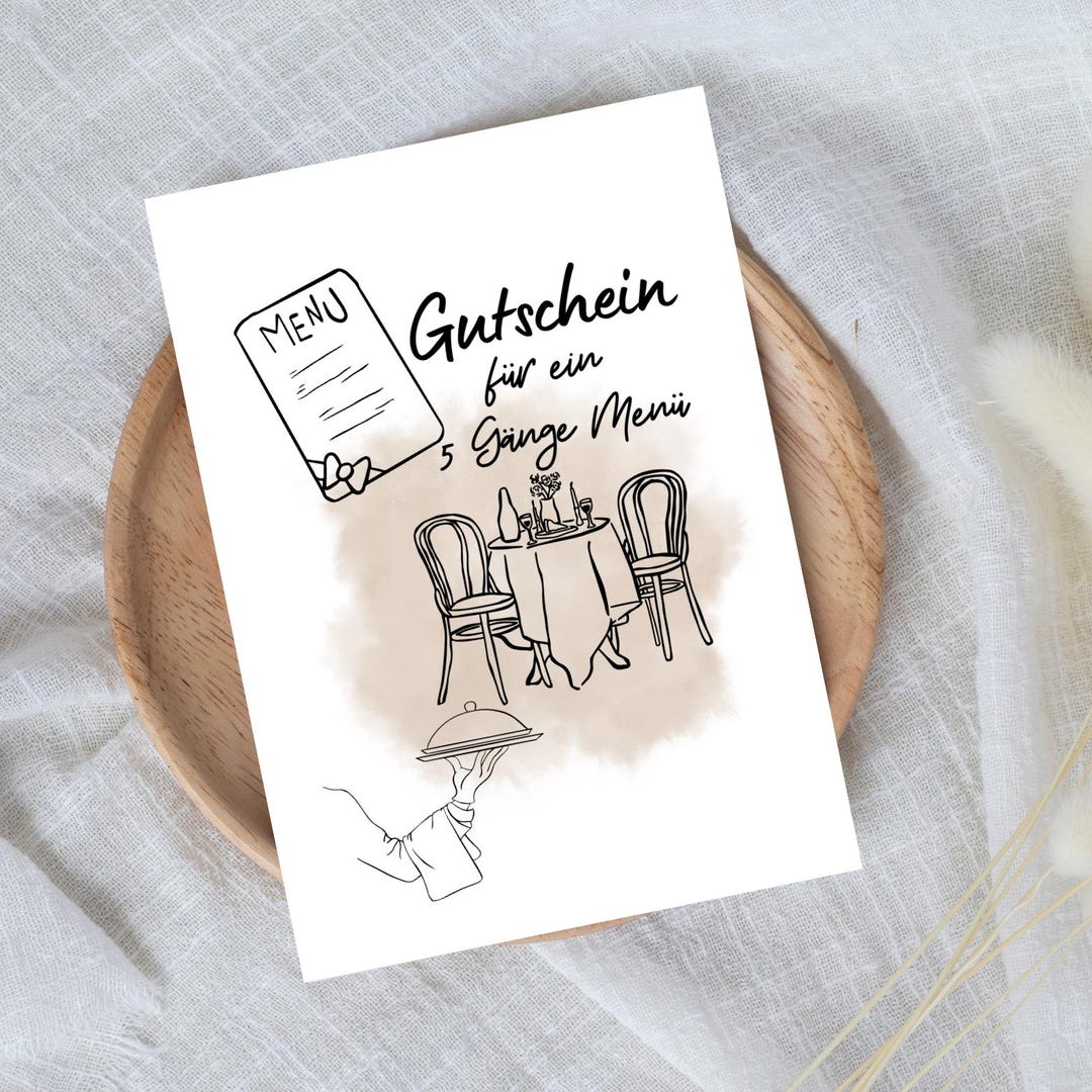 Digital Voucher for a 5-course Menu | Last Minute Gift for Immediate ...