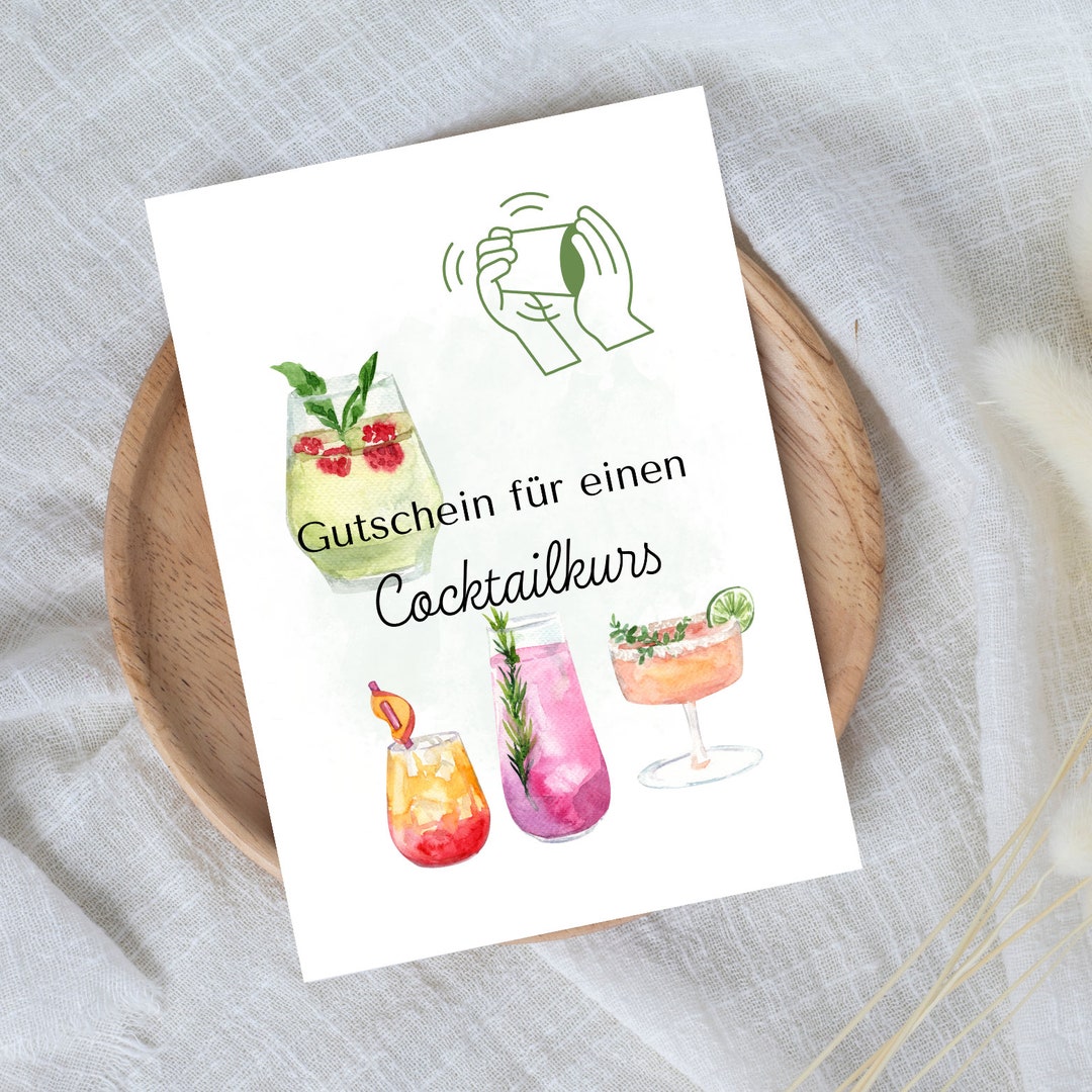 Digital Voucher for a Cocktail Course | Last Minute Gift for Immediate ...