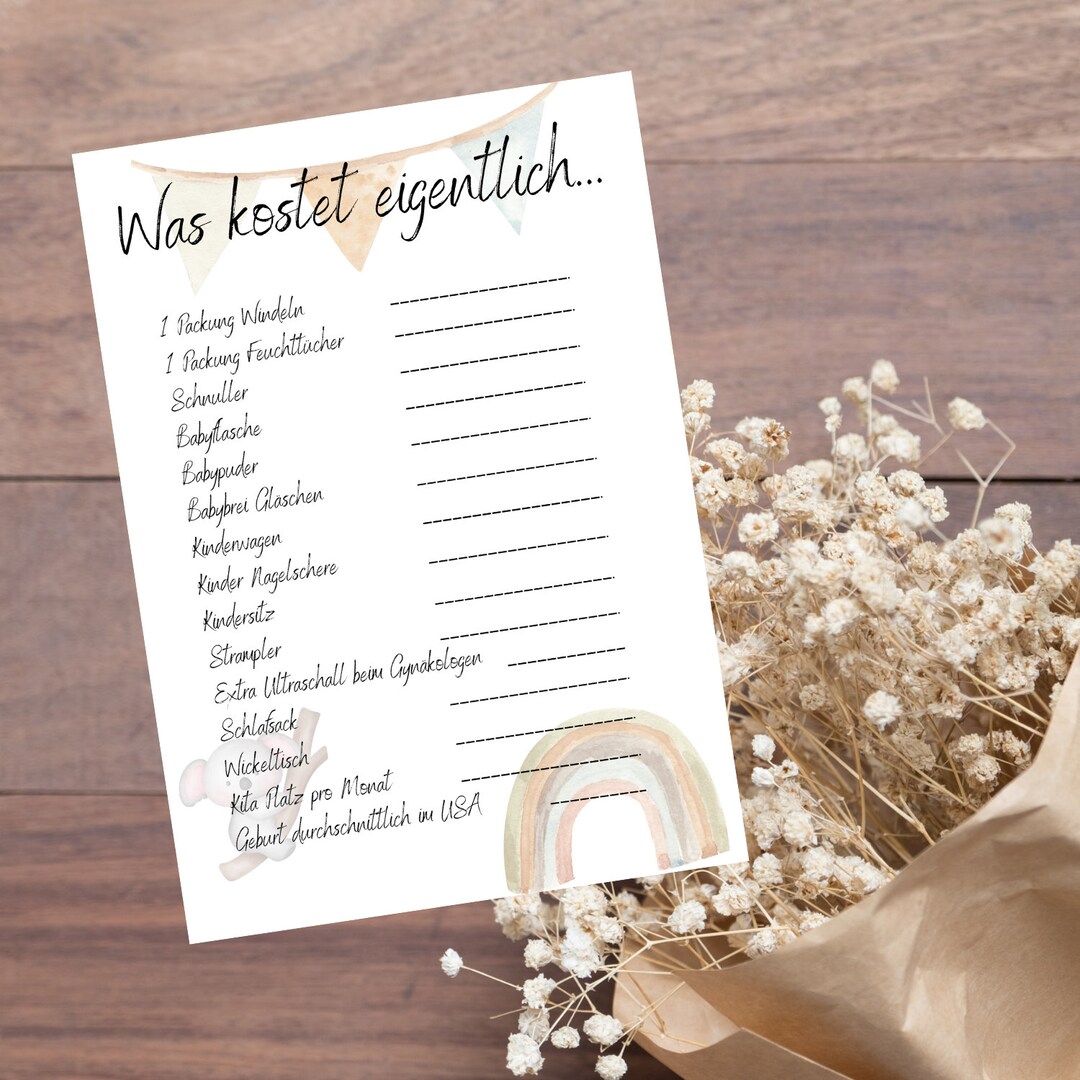 Baby Shower Game | Last Minute Game for Instant Download | How Much ...