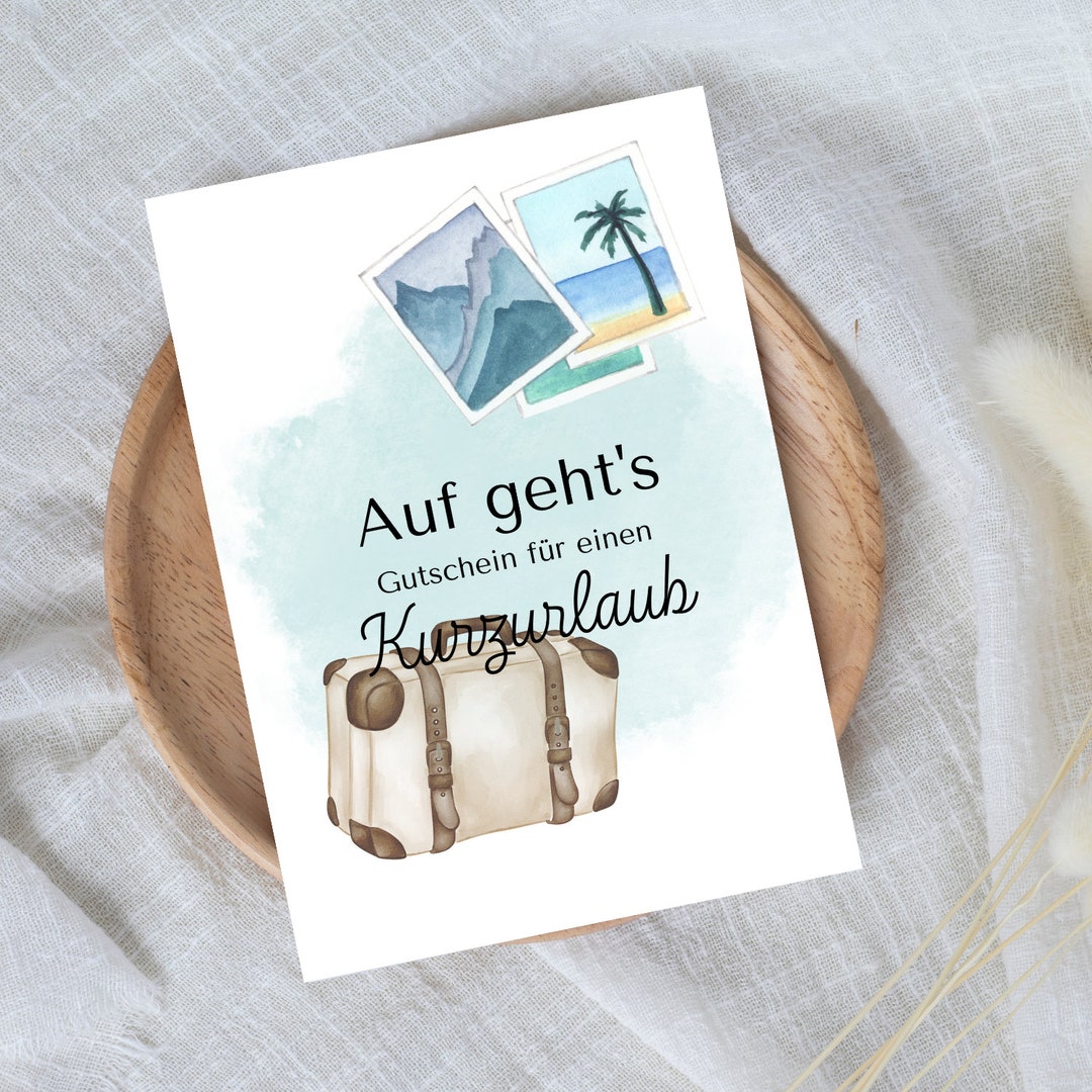 Digital Voucher for a Short Vacation | Last Minute Gift for Immediate ...