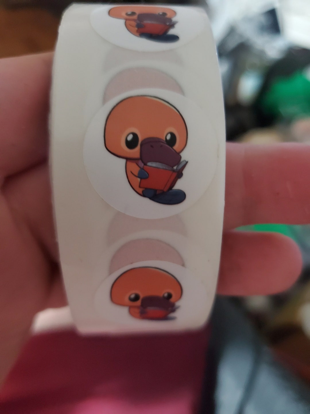 2 1" Round Reading Platypus Label Sticker - Etsy