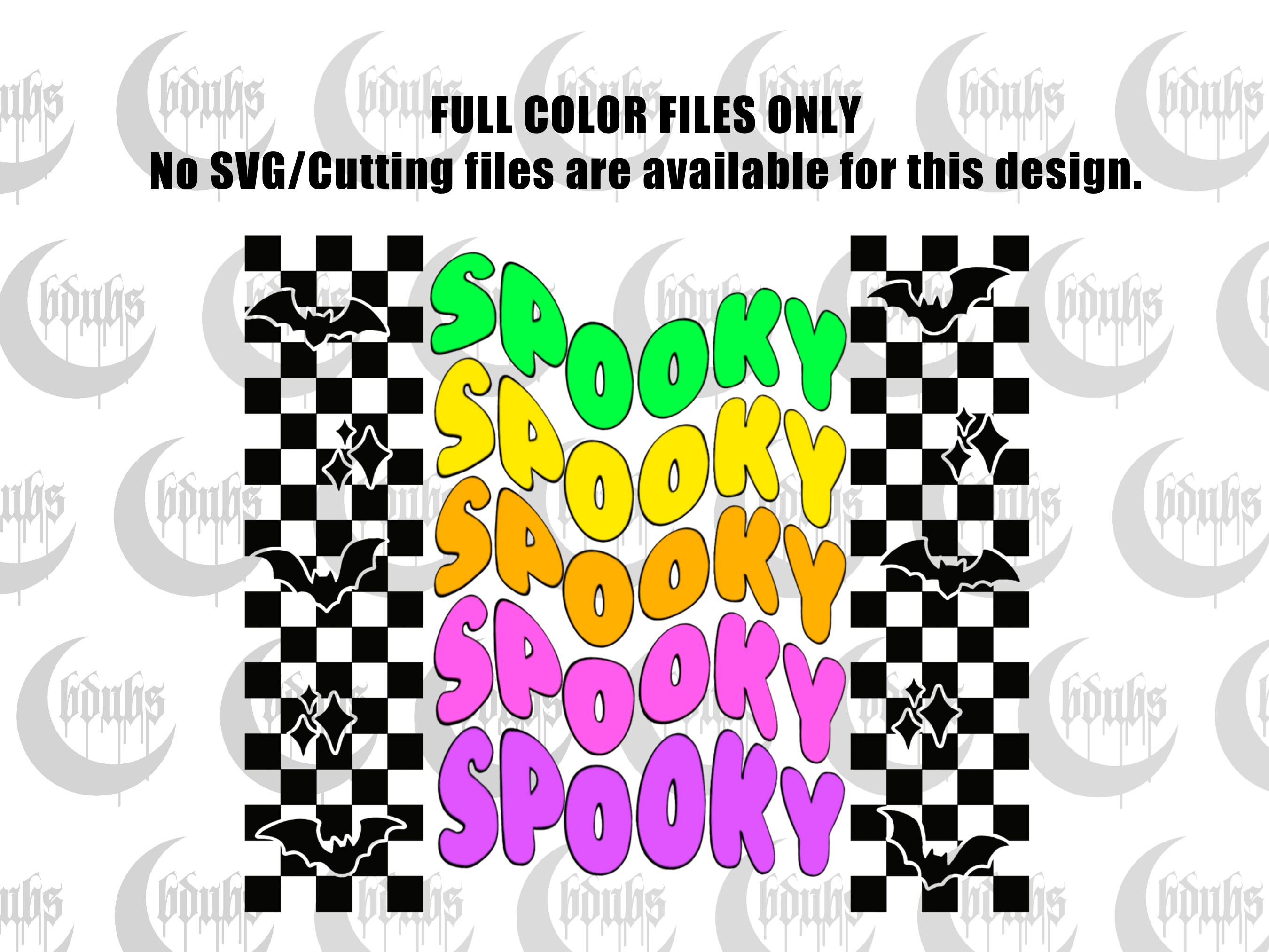 Spooky Checkerboard Png Retro Spooky Bubble Letter Png Etsy