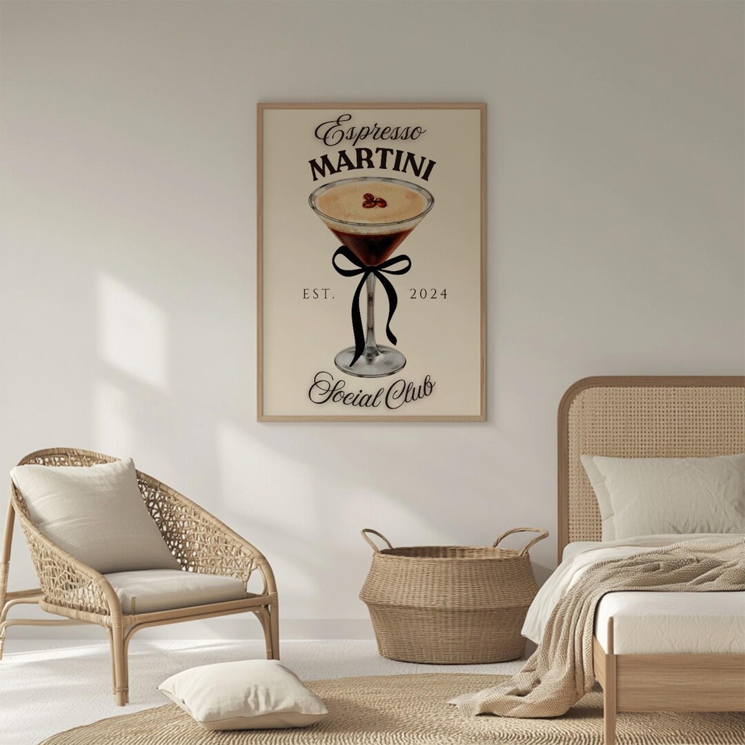 Espresso Martini Print, Home Bar Poster Print, Kitchen, Retro Alcohol ...
