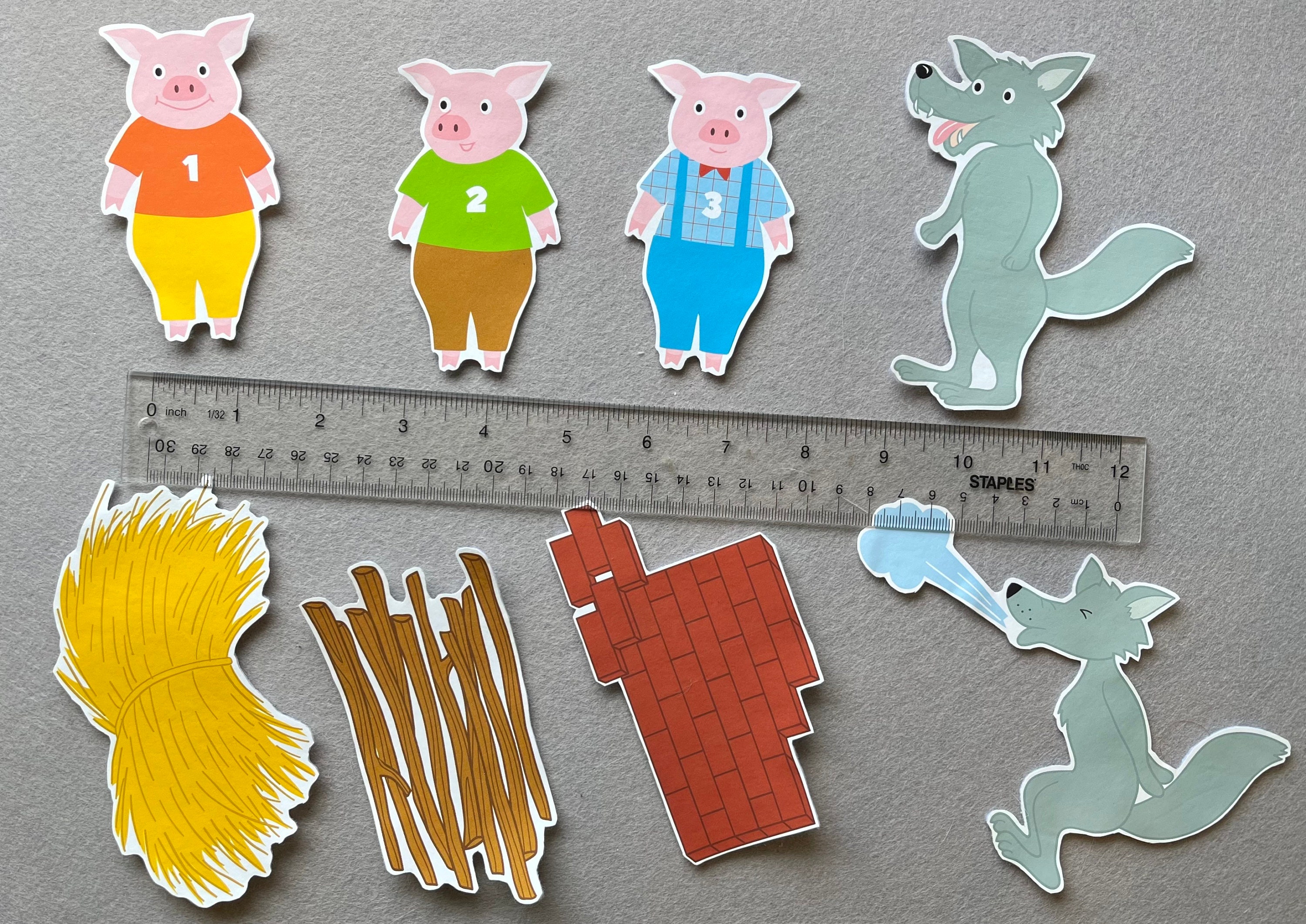 The Three Little Pigs Felt Board Pieces - Etsy