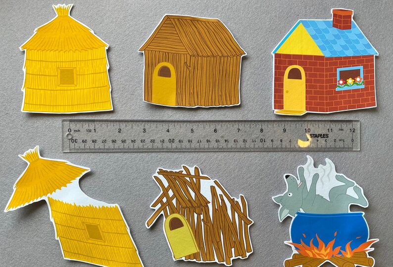 The Three Little Pigs Felt Board Pieces - Etsy