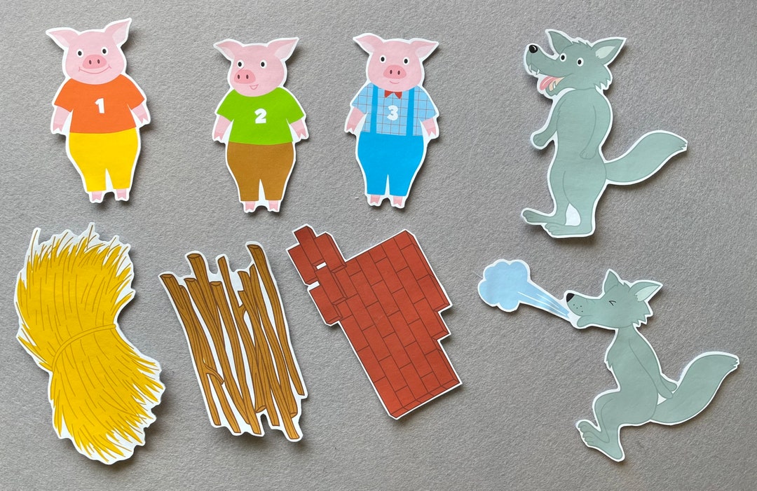 The Three Little Pigs Felt Board Pieces - Etsy