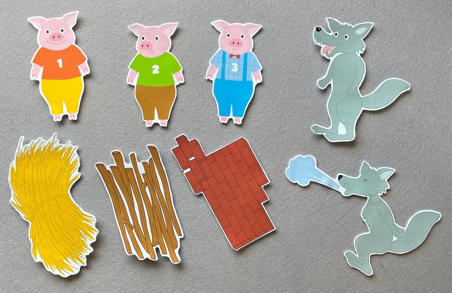 The Three Little Pigs Felt Board Pieces - Etsy