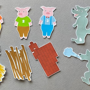 The Three Little Pigs Felt Board Pieces - Etsy