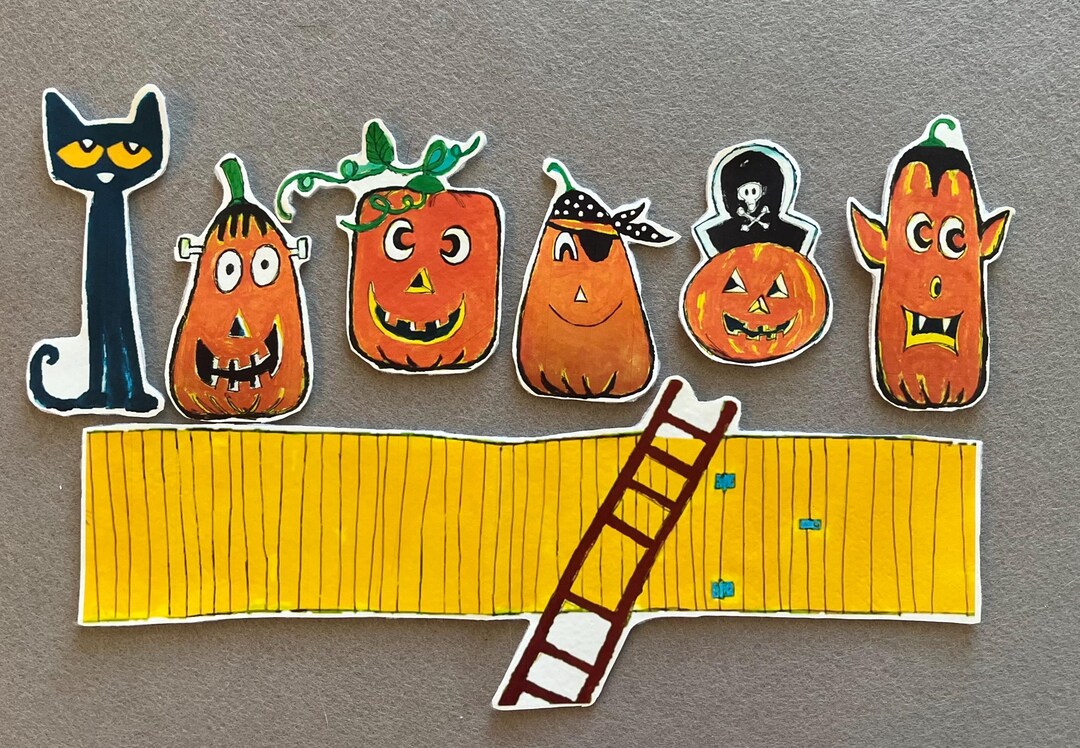 Pete the Cat: Five Little Pumpkins by James Dean Felt Board Set - Etsy