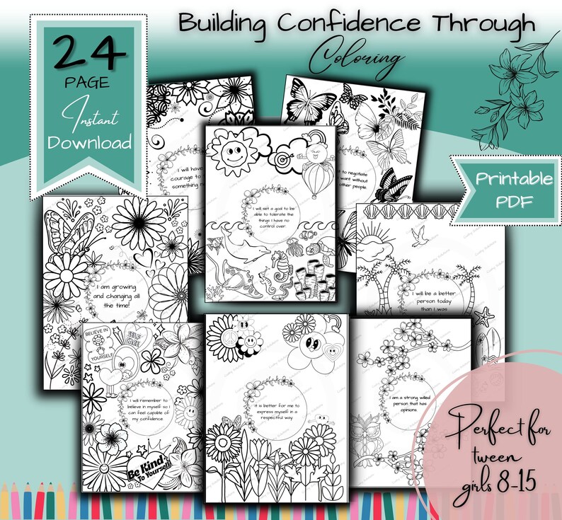 Cute Inspirational Coloring Pages for Girls Building Confidence Through ...