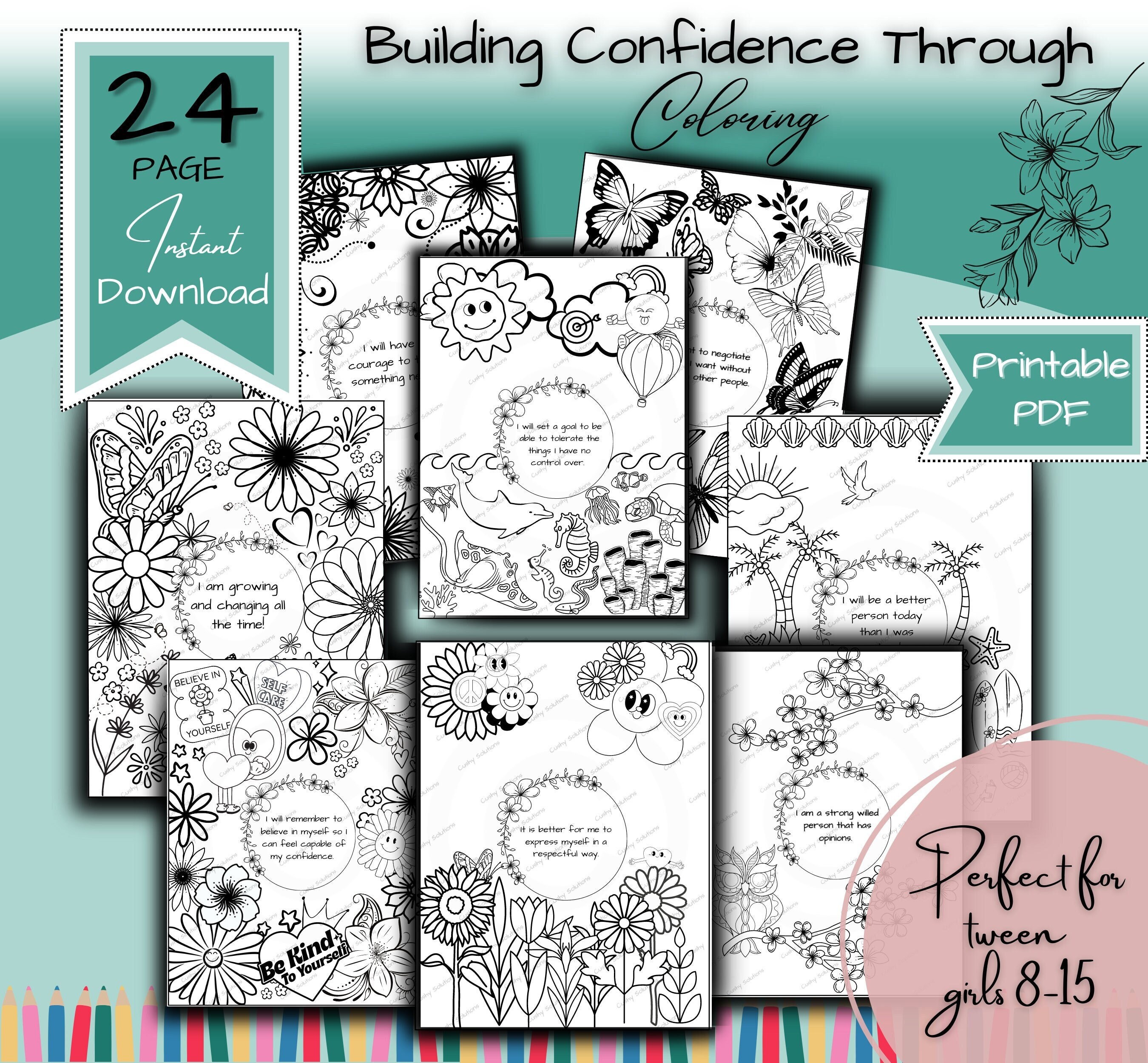 Cute Inspirational Coloring Pages for Girls Building Confidence Through ...