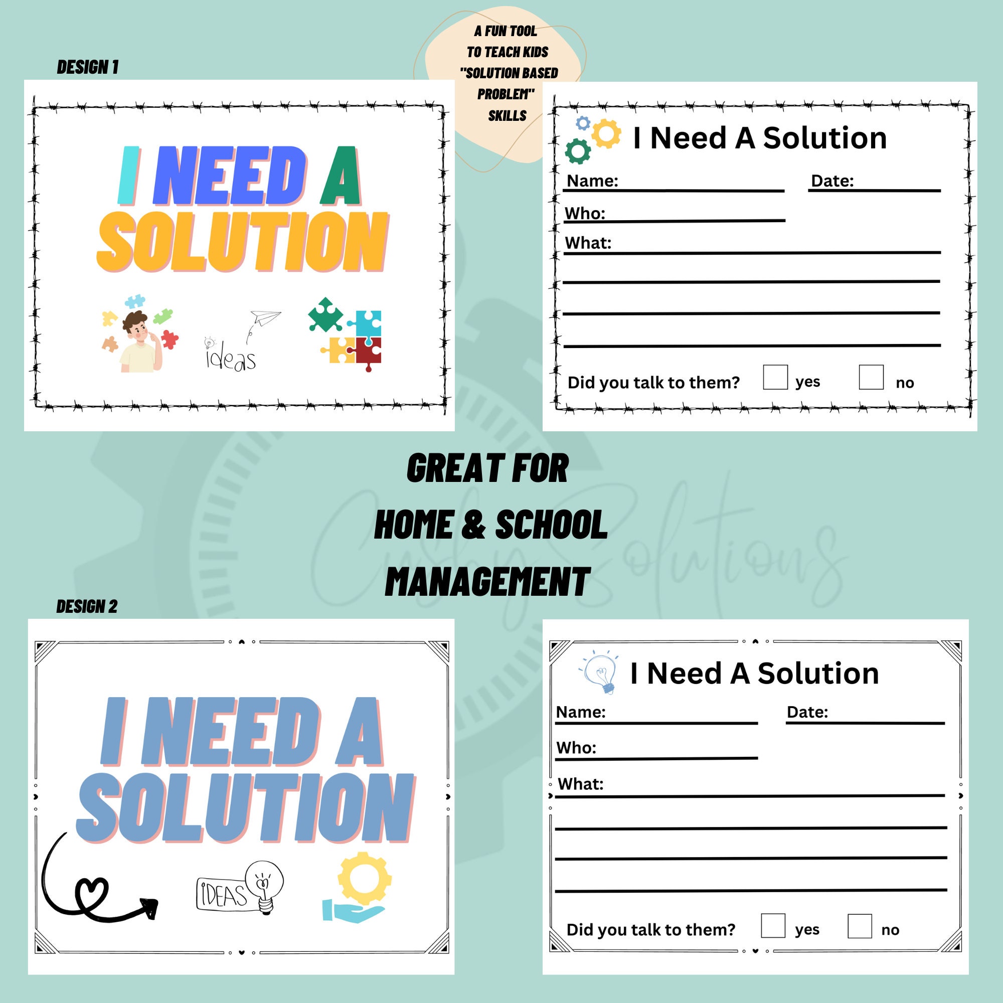 New Tattle Form : I Need A Solution Form Printable for Teachers ...