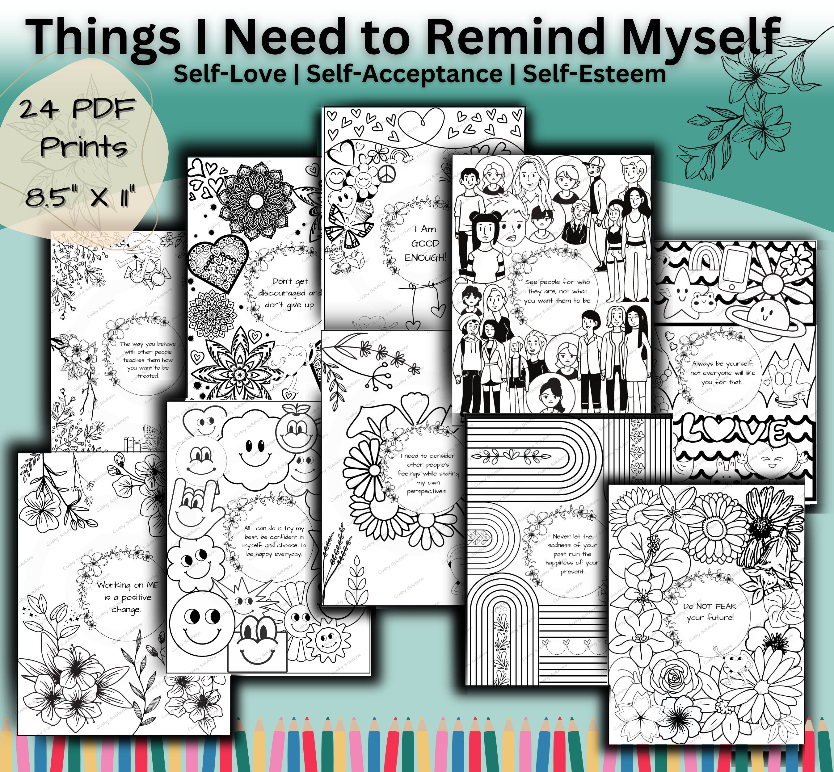 Cute Inspirational Coloring Pages for Girls Building Confidence Through ...