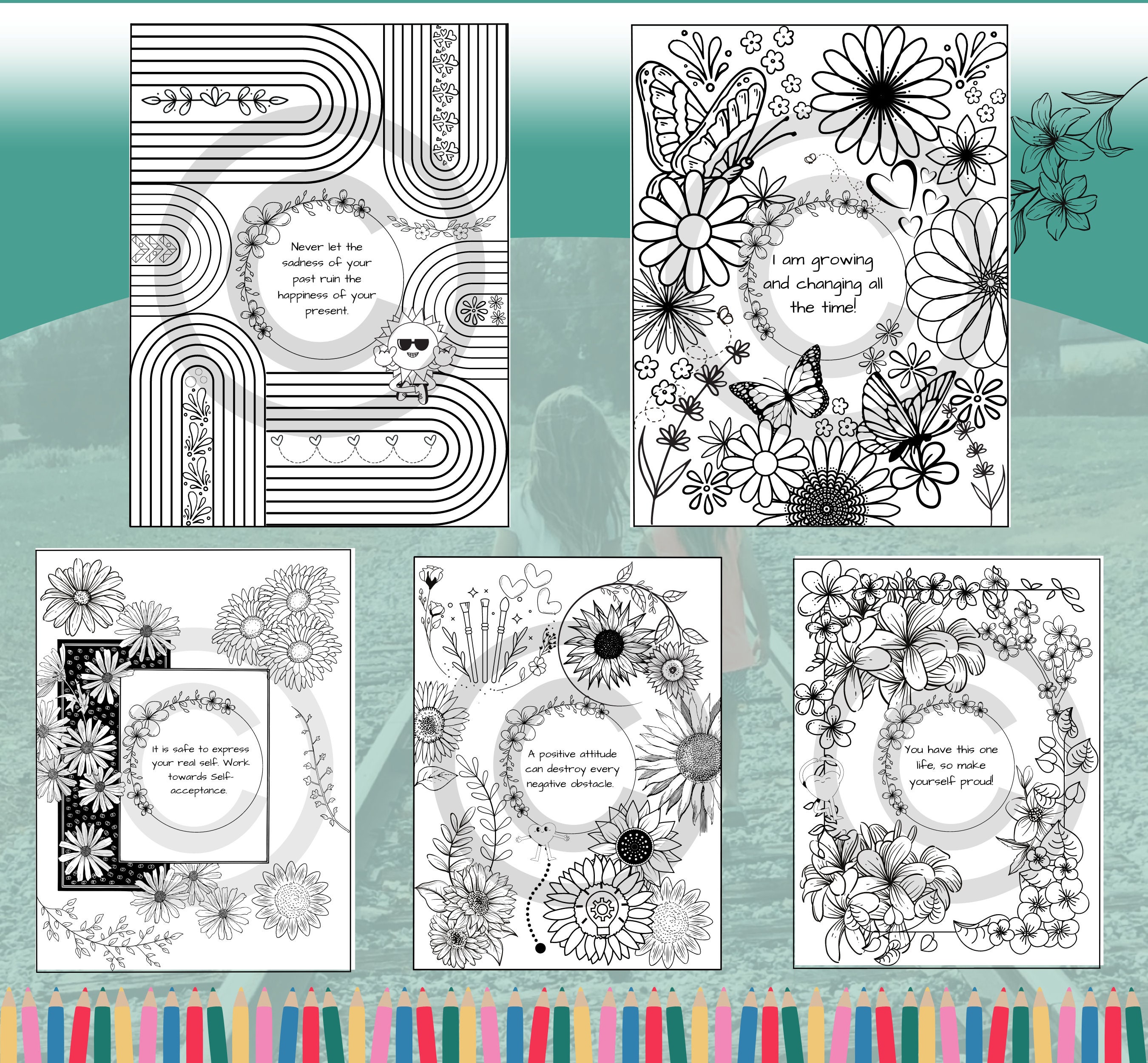 Cute Inspirational Coloring Pages for Girls Building Confidence Through ...