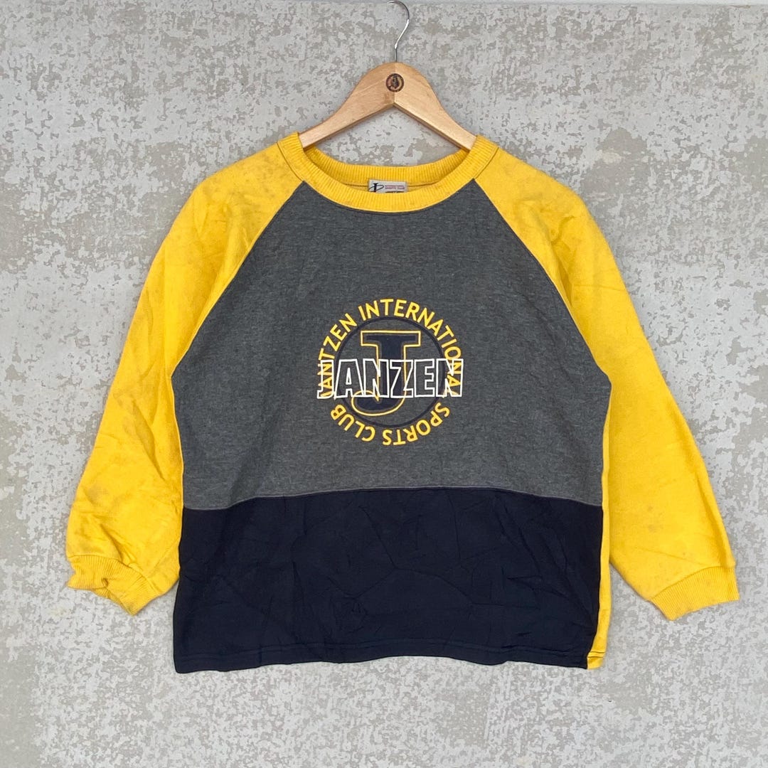 Vintage Jantzen Sport Club Printed Crewneck Sweatshirt Yellow/gray ...
