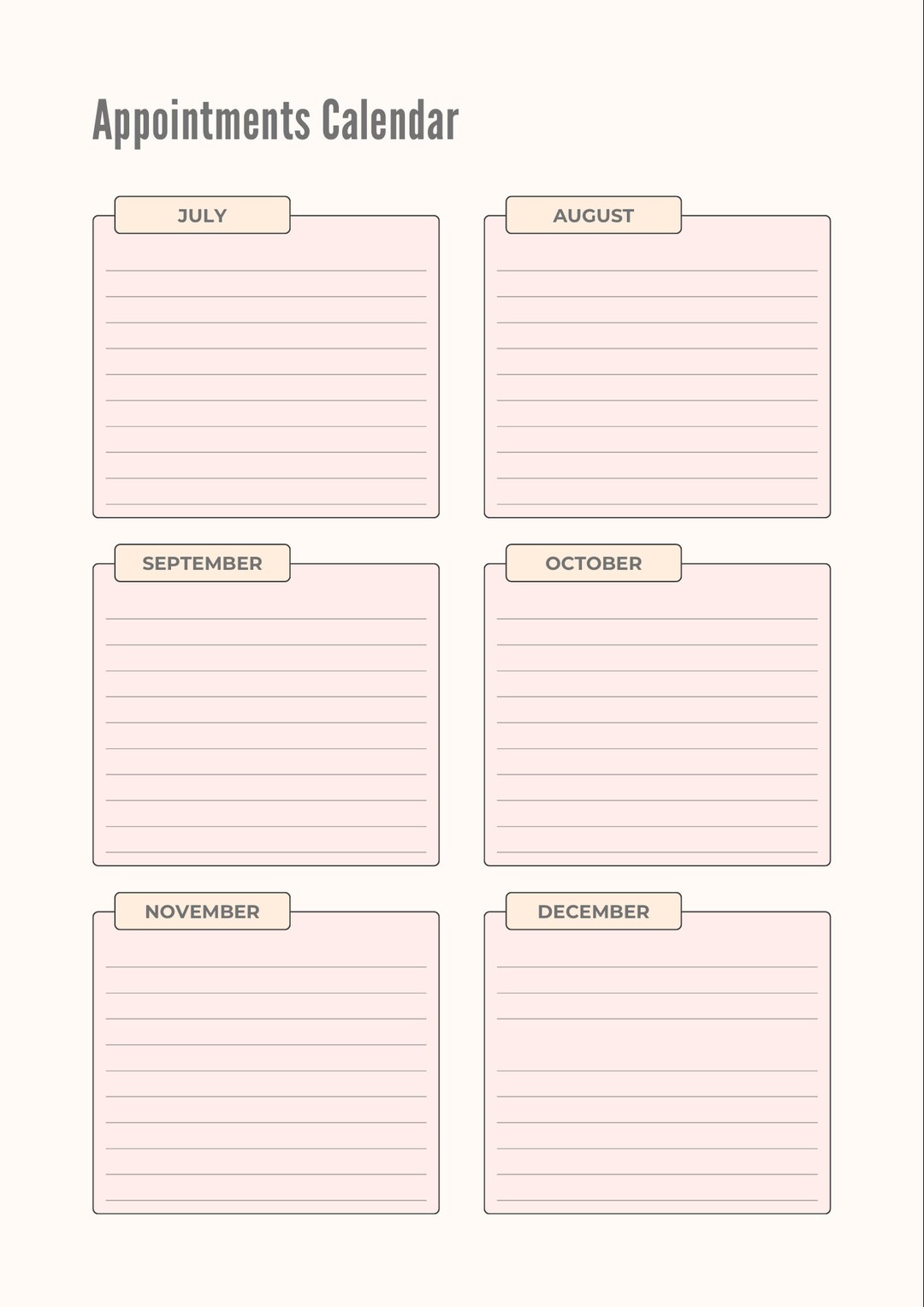 Appointment Calendar - Etsy