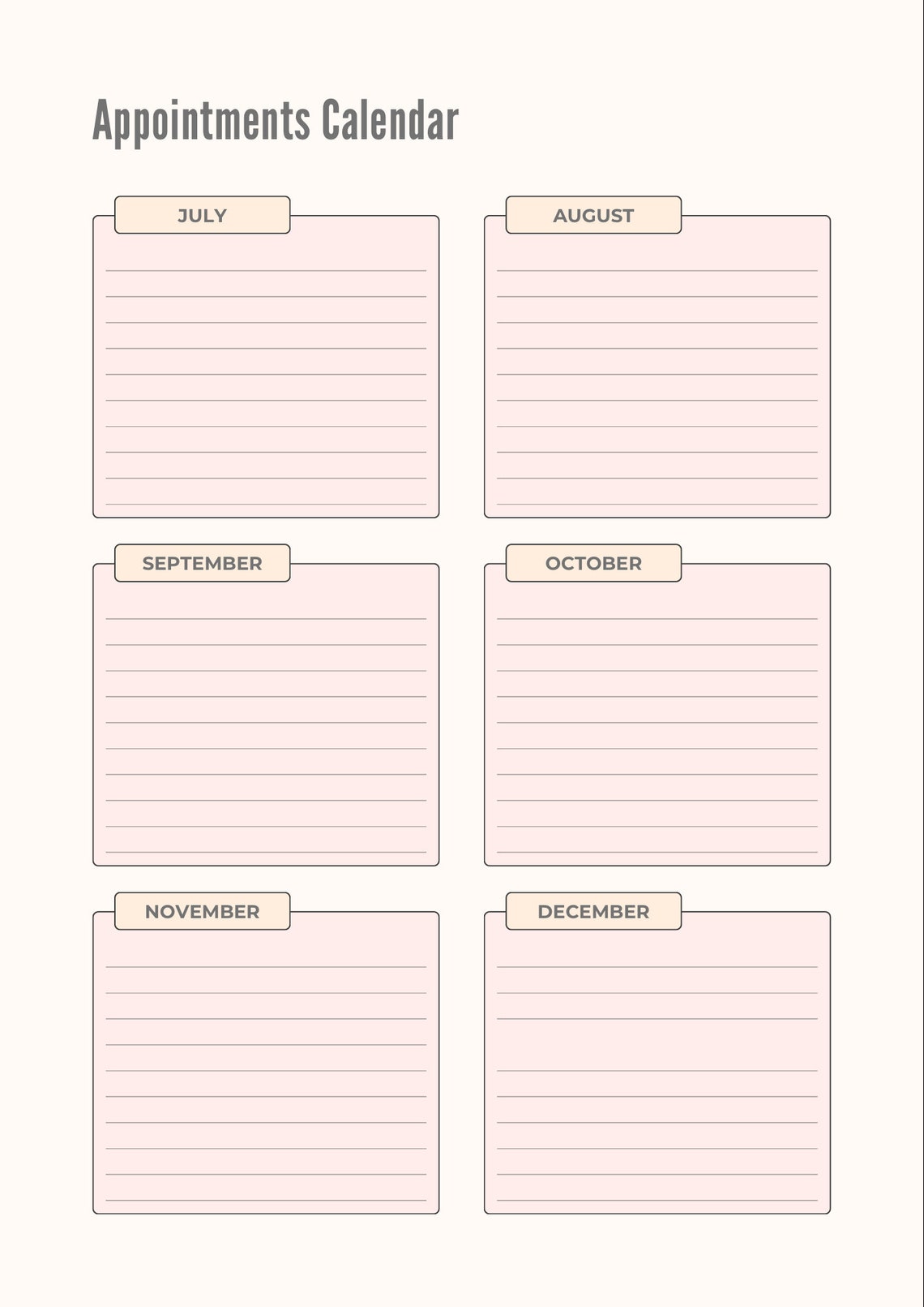 Appointment Calendar - Etsy
