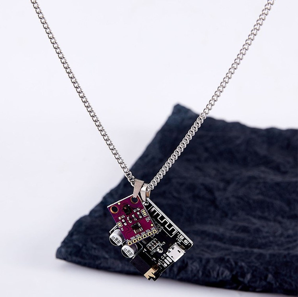 Real Circuit Board Pendant, Functional Cyberpunk Sci-fi Necklace, Laser ...