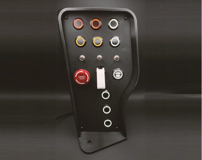 PC USB Button Box 28 Functions Back Lit Red With Neon Labels Sheet for ...