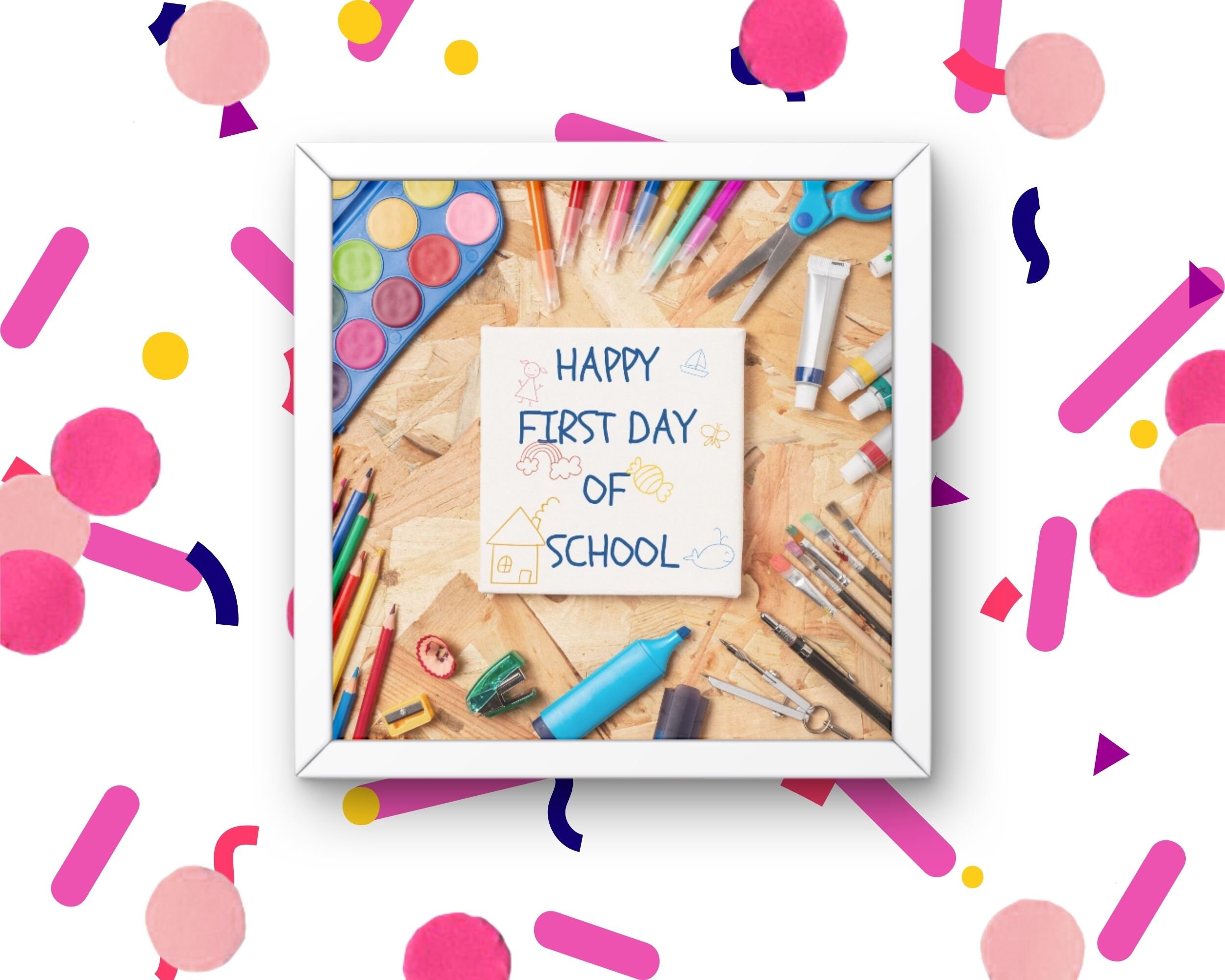 First Day of School Card, Happy First Day Card, Digital Back to School ...