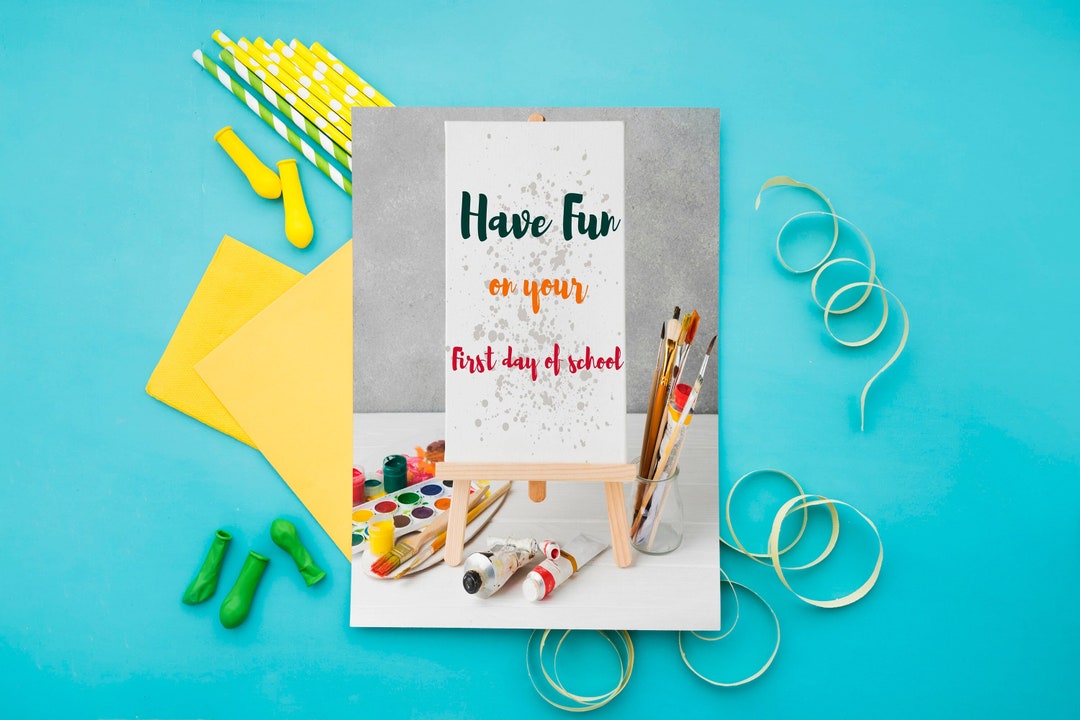 First Day of School Card Happy First Day Card Digital Back - Etsy