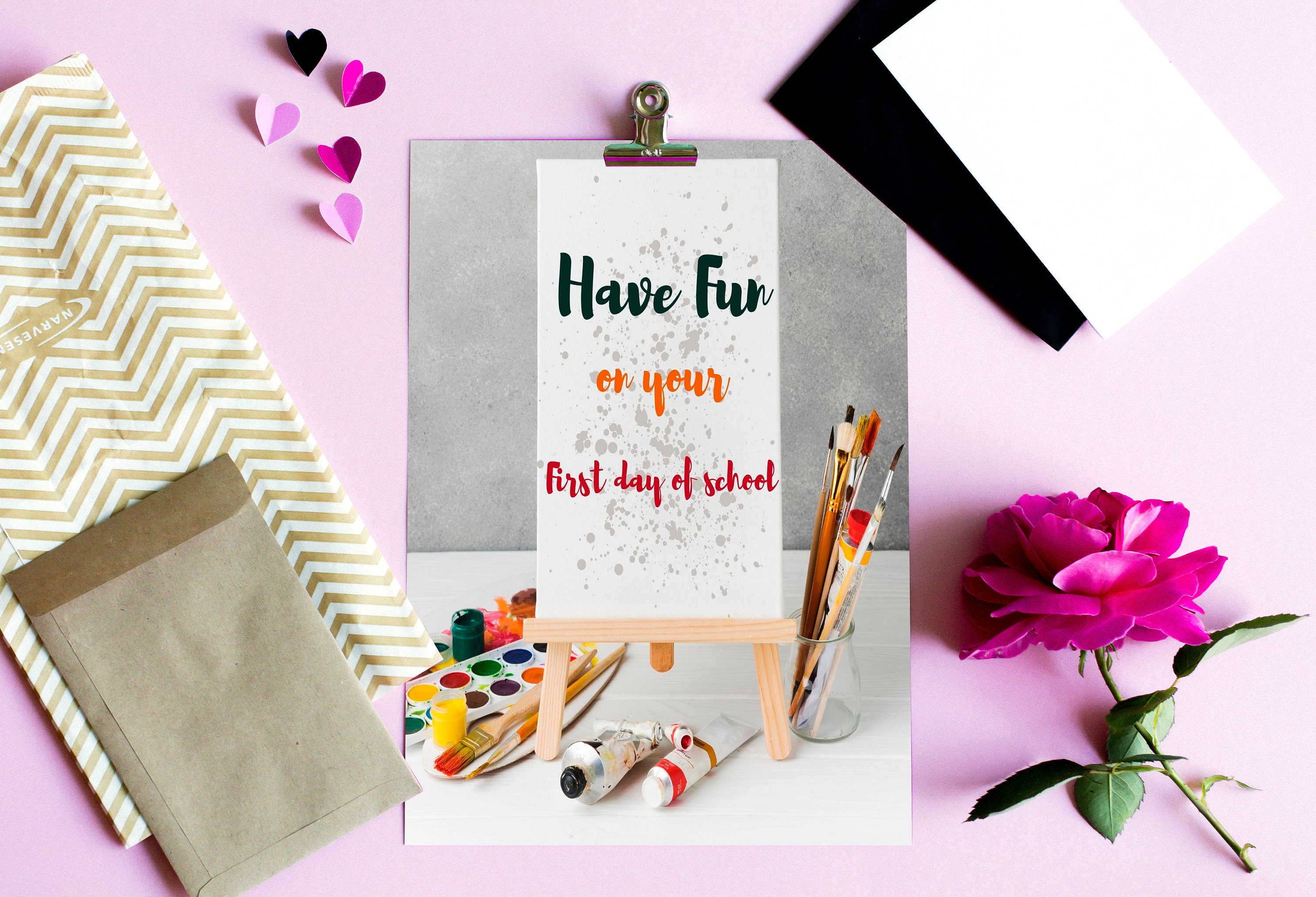 First Day of School Card Happy First Day Card Digital Back - Etsy