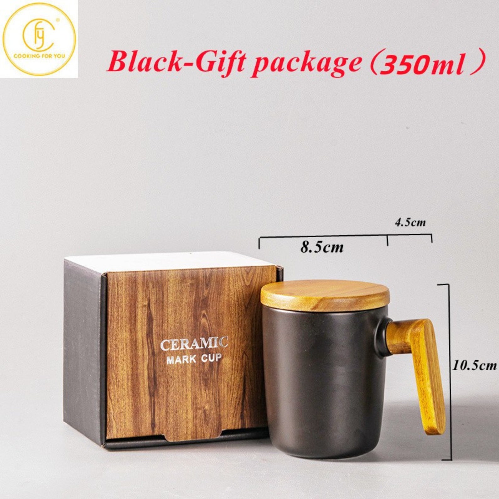 Wooden Handle With Cover Coffee Cup Lovers Coffee Mugs Ceramic Coffee ...