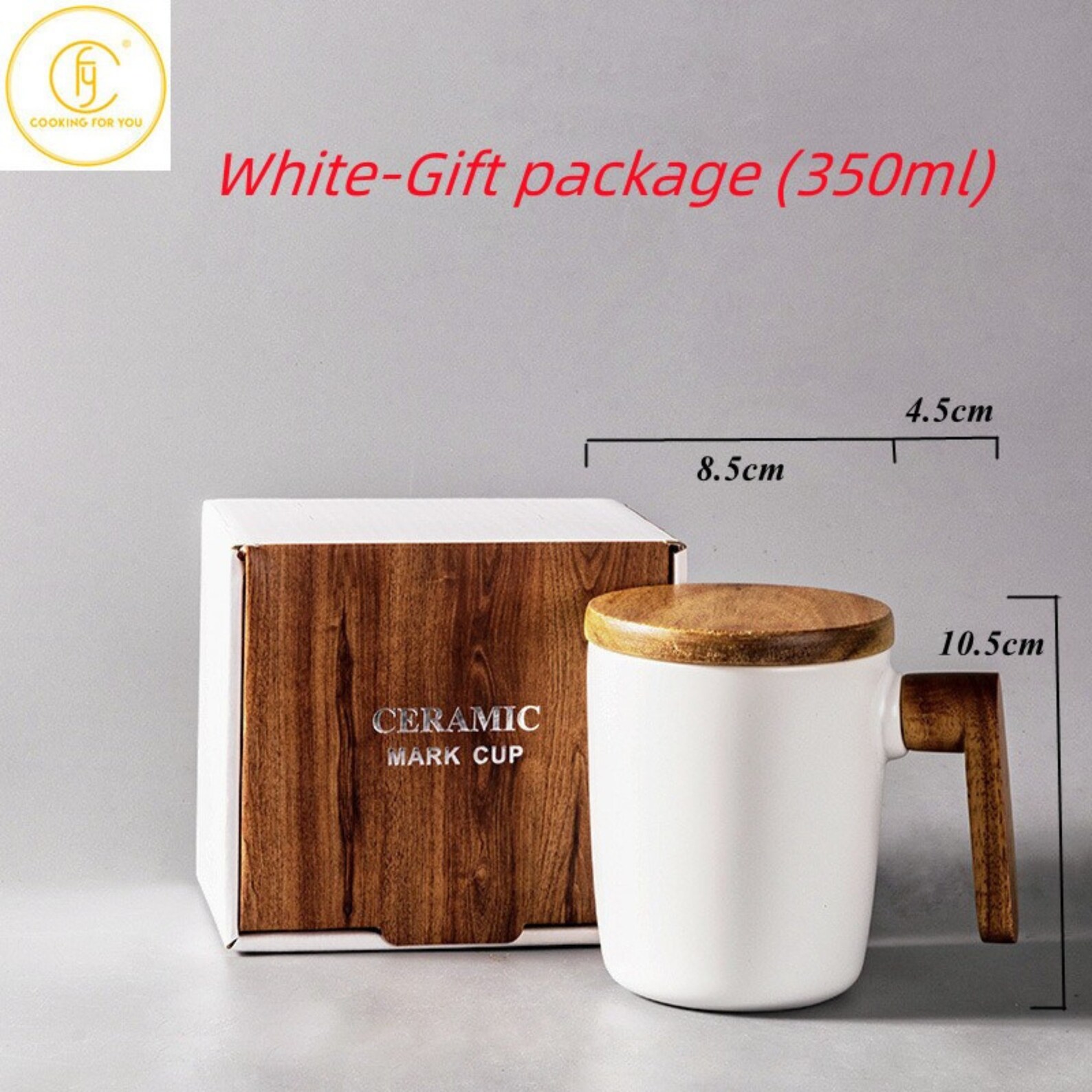 Wooden Handle With Cover Coffee Cup Lovers Coffee Mugs Ceramic Coffee ...