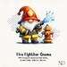 Watercolor Firefighter Gnome Clipart Firefighter PNG Cute Gnome Clipart ...