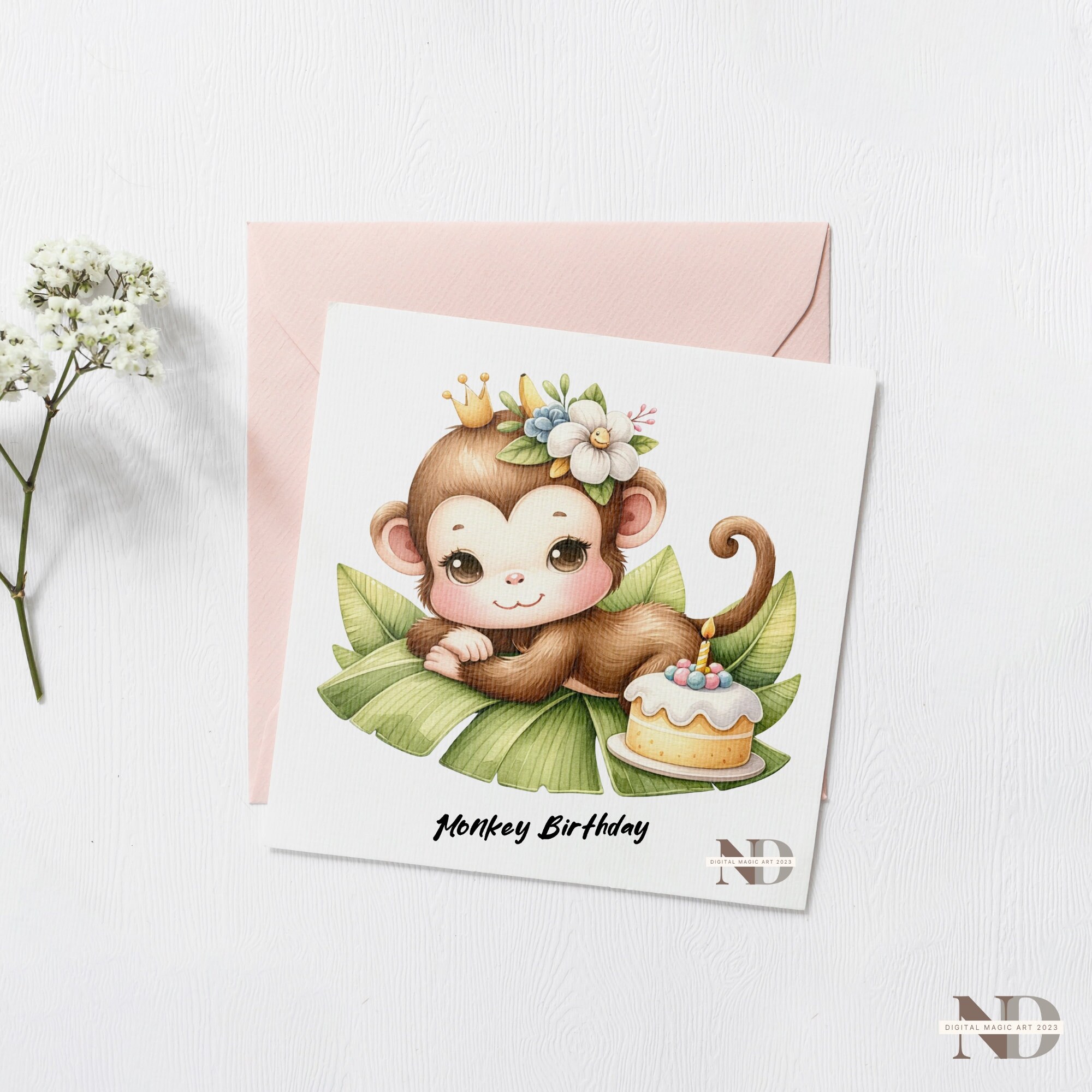 Cute Monkey Birthday Clipart Baby and Kids Birthday Gifts Monkey Lover ...