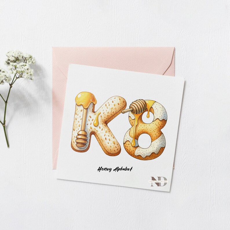 Honey Alphabet and Numbers Clipart Bread With Honey PNG Letters Bread ...