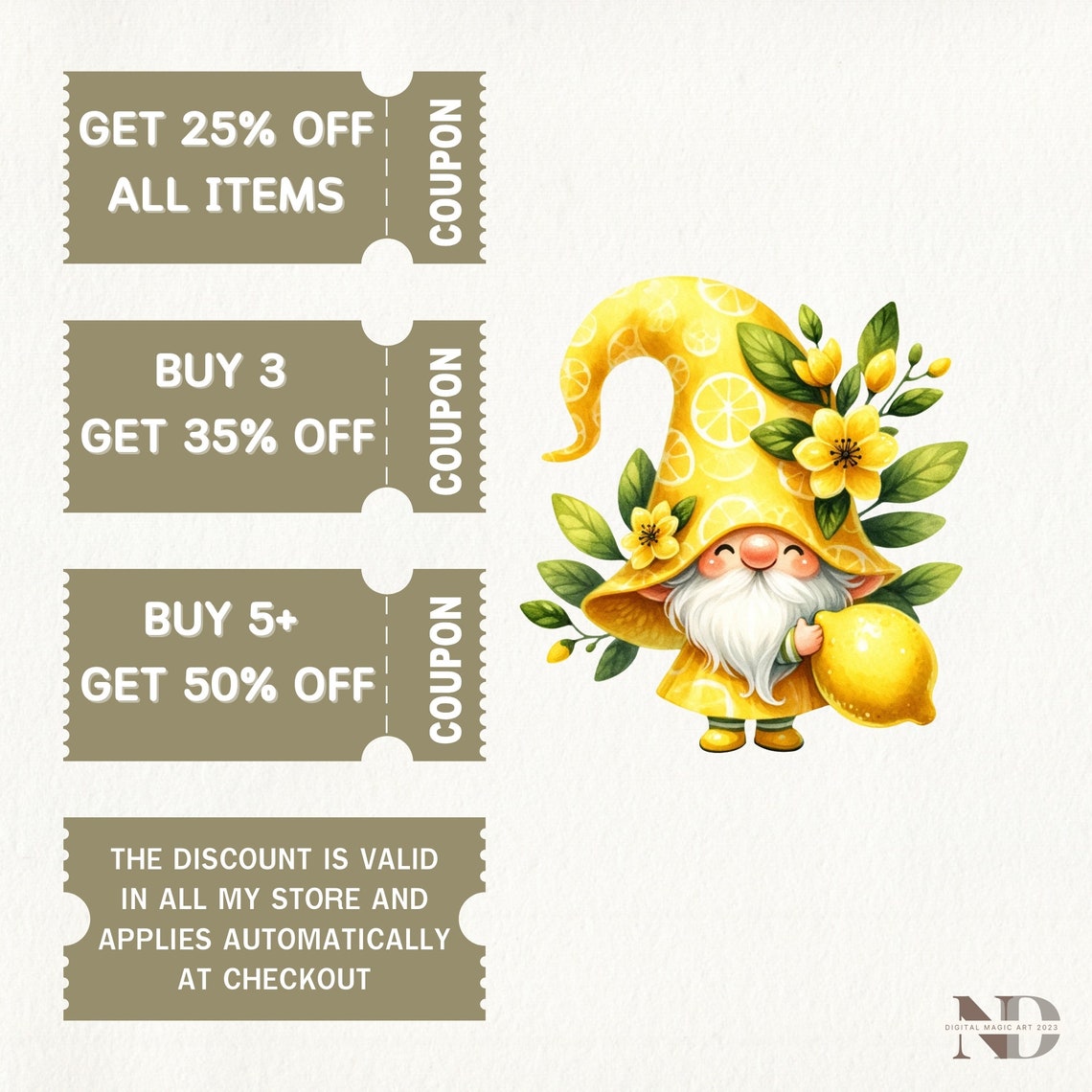 Watercolor Lemon Gnome Clipart Cute Gnome PNG Lemon Clipart Spring ...