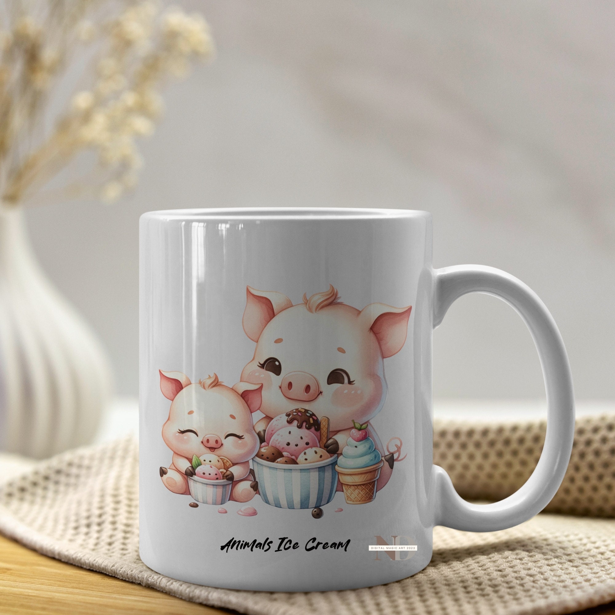 Animals Ice Cream Clipart Woodland Animals Mother's Day Clipart Summer ...