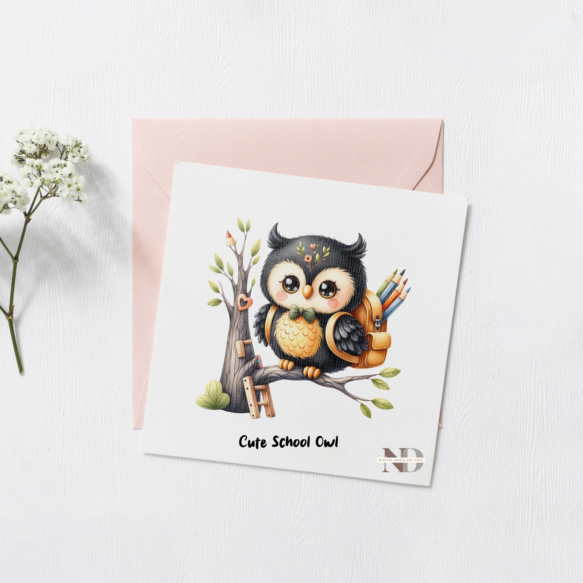 Watercolor School Owl Clipart Cute Owl PNG Kids School Students Clipart ...