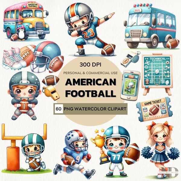 Football Clipart - Etsy