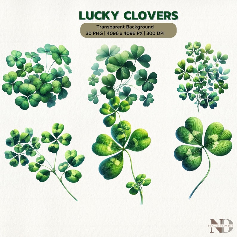 Watercolor Clover Lucky Clovers Clipart Clover Leaf PNG St. Patricks ...