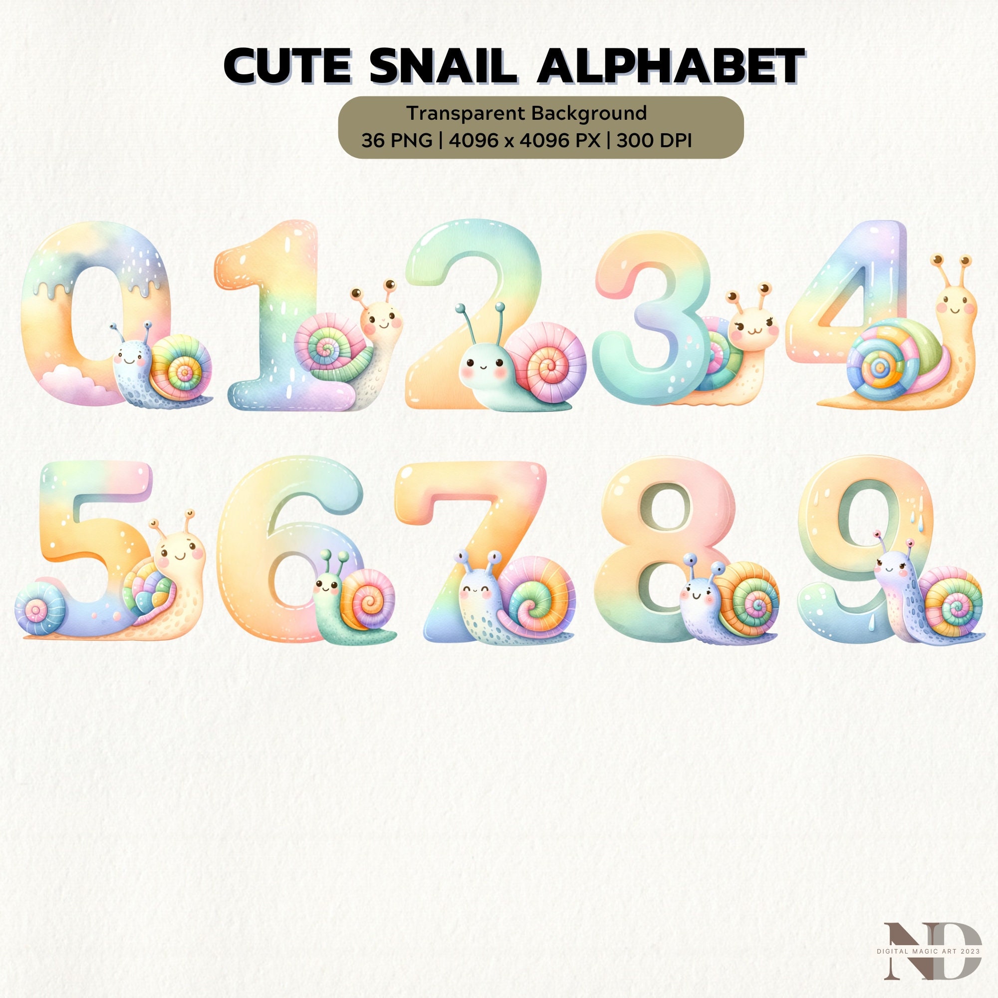 Cute Snail Alphabet and Numbers Clipart Snail Alphabet PNG Letter ...