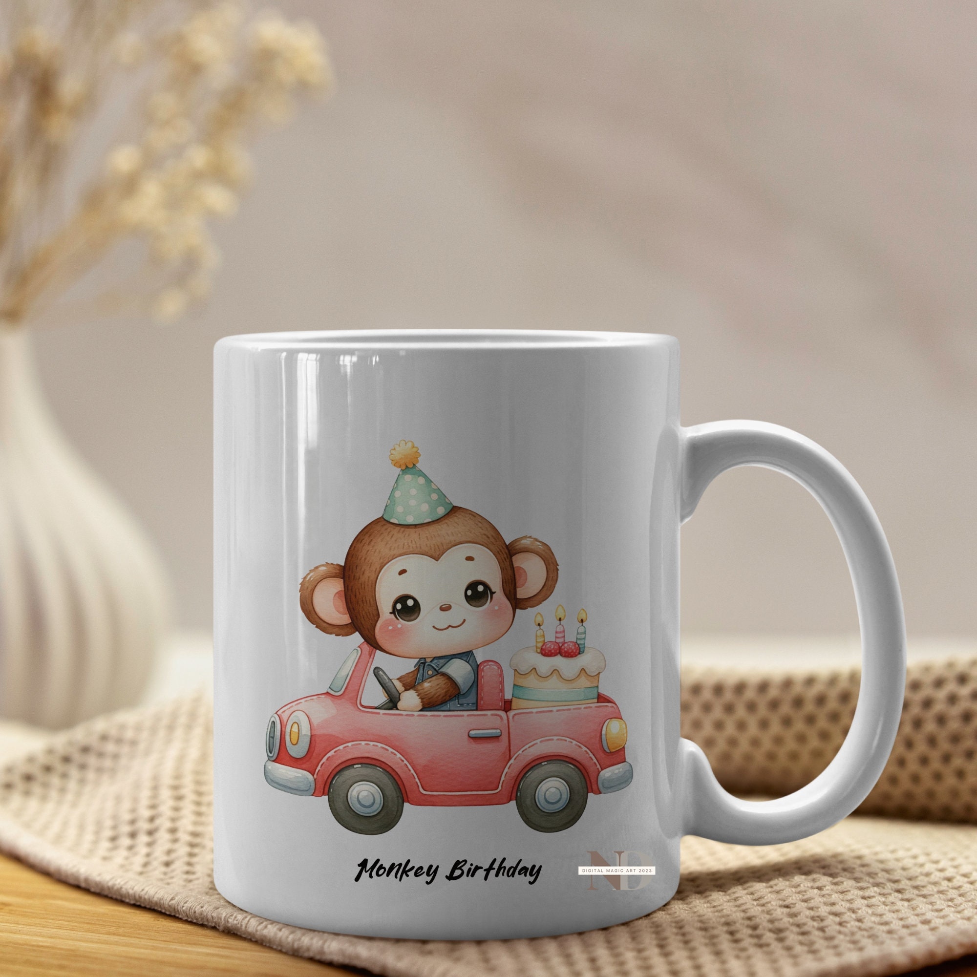 Cute Monkey Birthday Clipart Baby and Kids Birthday Gifts Monkey Lover ...