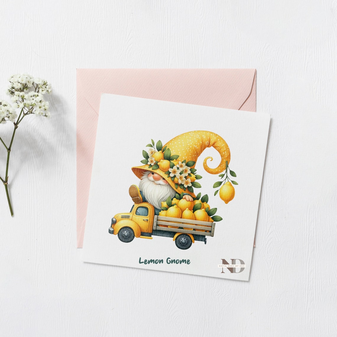 Watercolor Lemon Gnome Clipart Cute Gnome PNG Lemon Clipart Spring ...